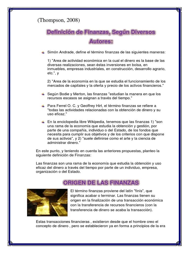 Qué Son Las Finanzas: Definiciones Y Perspectivas De Autores ...