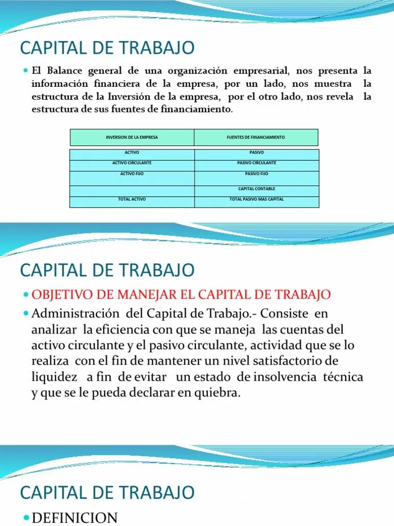 Capital De Trabajo En Finanzas Para Su Gestión | Inversión Y Finanzas